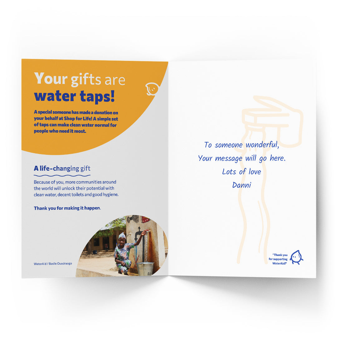 A Pair of Taps | Unusual Charity Gifts | Shop For Life Cards – WaterAid ...